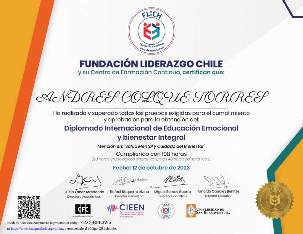 Diplomado Internacional sobre Educación Emocional y Bienestar – Andrés ...